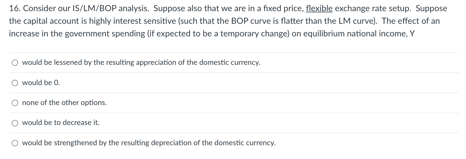 Solved 16. Consider our IS/LM/BOP analysis. Suppose also | Chegg.com