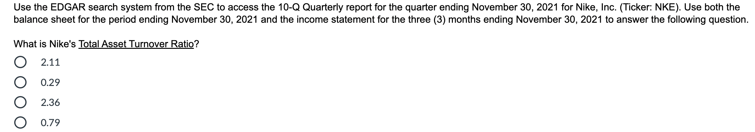 Use the EDGAR search system from the SEC to access | Chegg.com