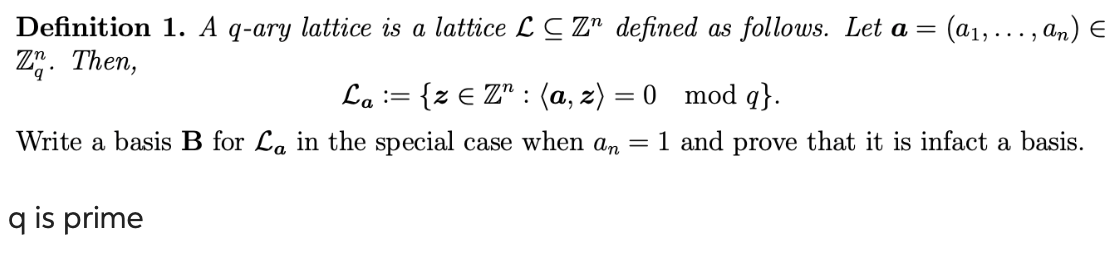 A lattice L is the set of all integer linear | Chegg.com