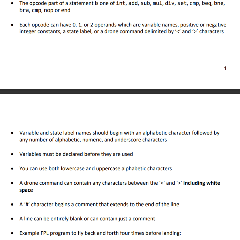 The flight plan language (FPL) is an assembly-like | Chegg.com