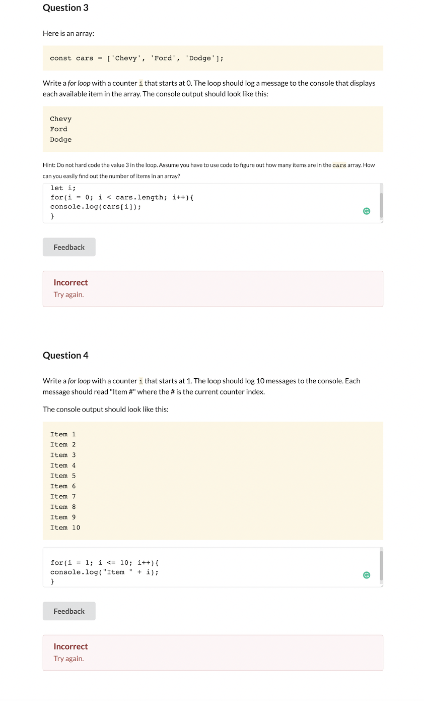 Solved Question 3 Here is an array: const cars = ['Chevy', | Chegg.com