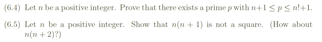 Solved (6.4) Let n be a positive integer. Prove that there | Chegg.com