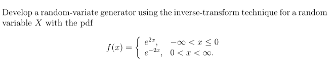 Solved Develop a random-variate generator using the | Chegg.com