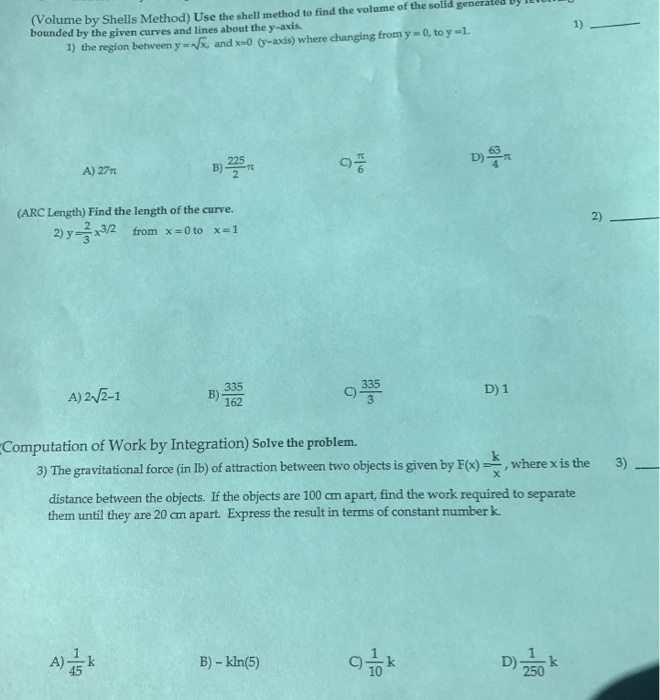 Solved of the solid generated Dy I (Volume by Shells Method) | Chegg.com