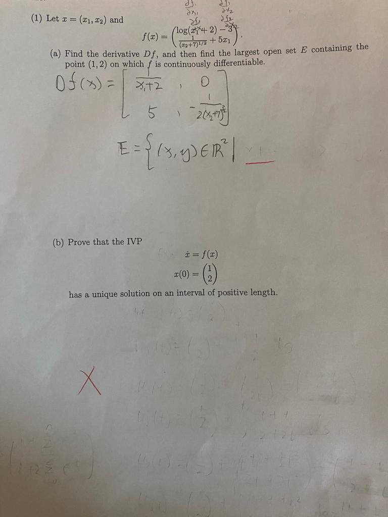 Solved Let x=(x1,x2) and (a) Find the derivative Df, and | Chegg.com