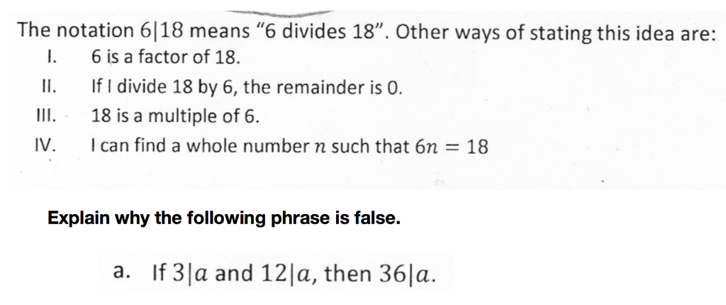 Solved The notation 6118 means "6 divides 18". Other ways of | Chegg.com