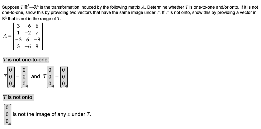 Solved Suppose T:R3-R4 is the transformation induced by the | Chegg.com