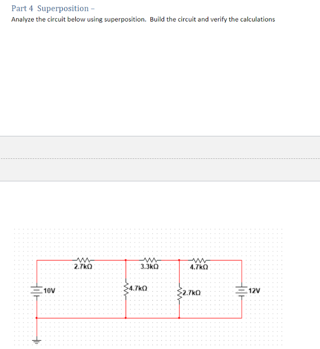 Solved Part 4 ﻿Superposition -Analyze the circuit below | Chegg.com