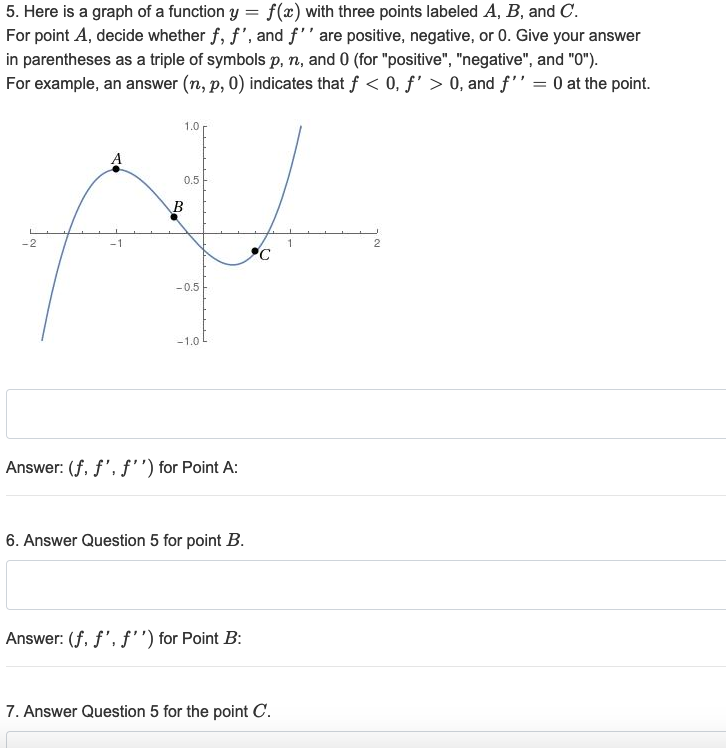 Solved 5. Here is a graph of a function y = f(x) with three | Chegg.com