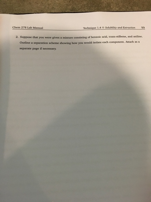 Solved Name: Date: Post Lab - Solubility and Extraction II | Chegg.com