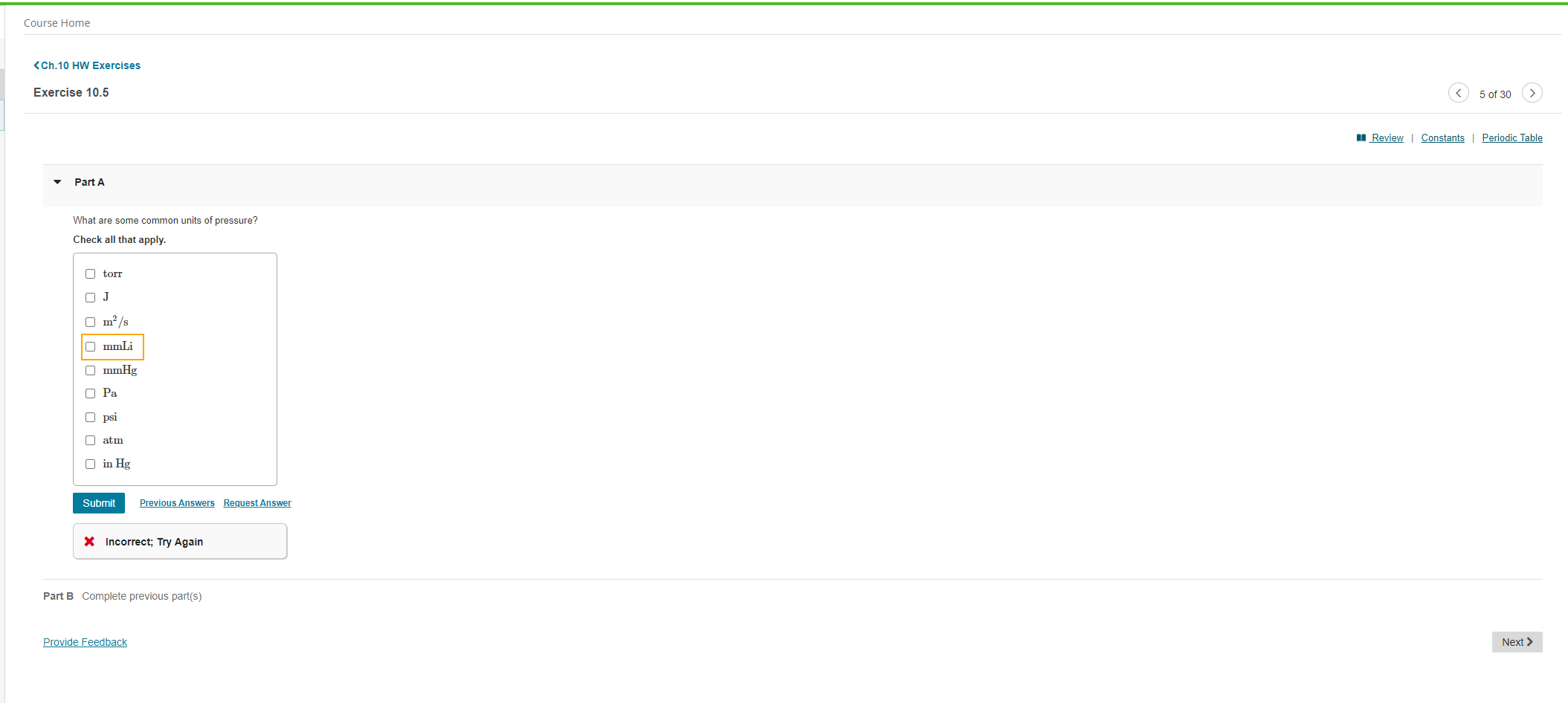 Solved Course Home Review Constants Periodic Table Part A | Chegg.com