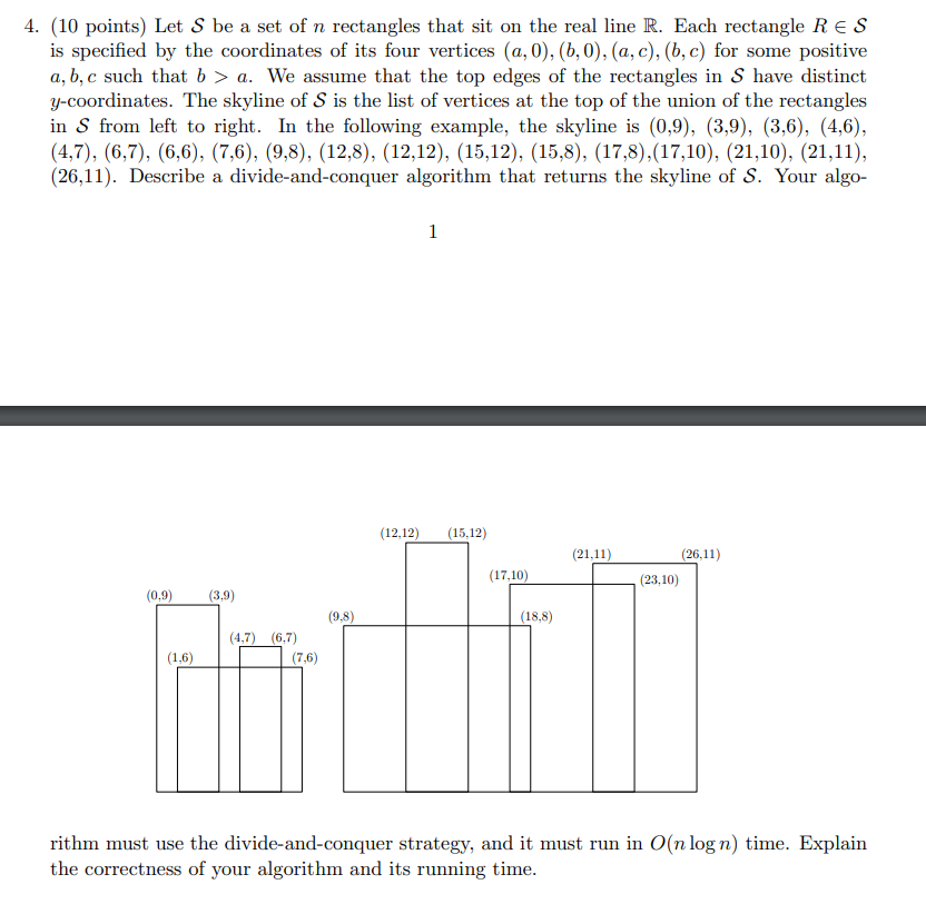 Solved 4. (10 points) Let S be a set of n rectangles that | Chegg.com