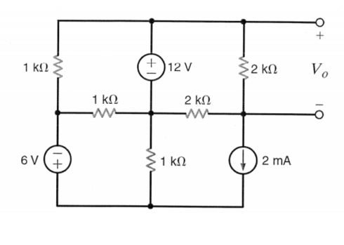 Solved Given the network below find the voltage Vo using | Chegg.com