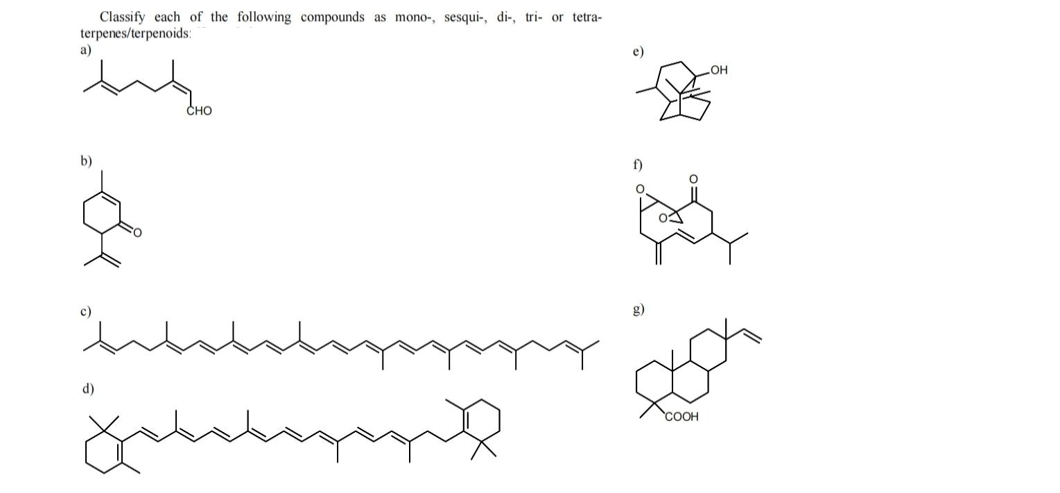 Solved Classify each of the following compounds as mono-, | Chegg.com