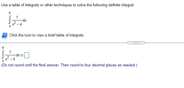 Solved Use a table of integrals or other techniques to solve | Chegg.com