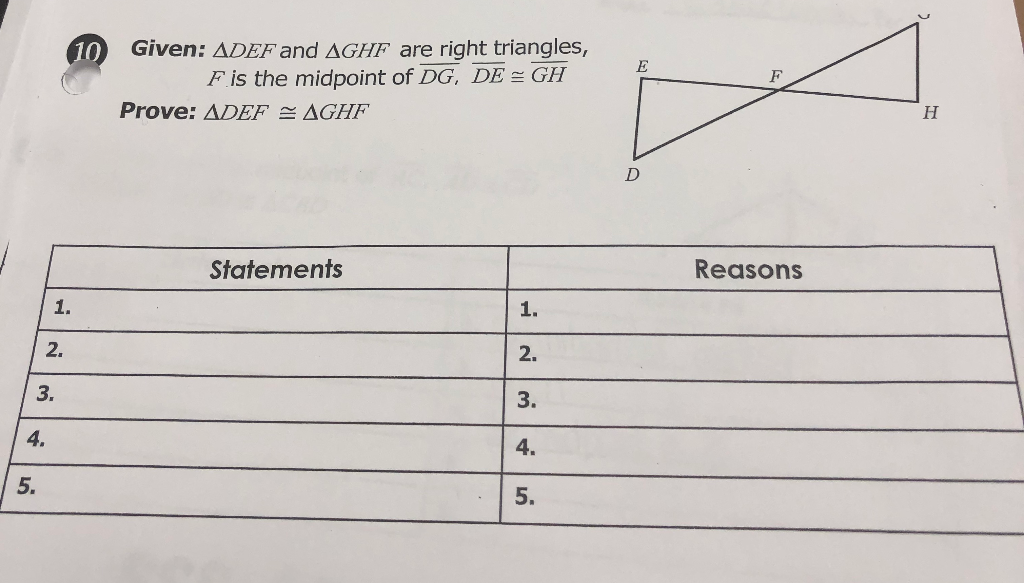 Solved Given triangle DEF and triangle GHF are right | Chegg.com
