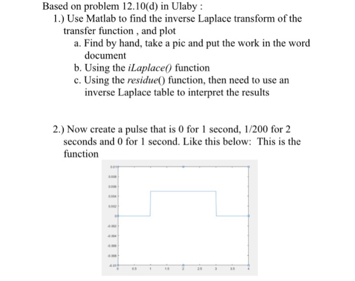 Solved I need help creating a pulse function and working out | Chegg.com