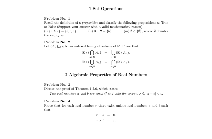 Solved 1-Set Operations Problem No. 1 Recall the definition | Chegg.com