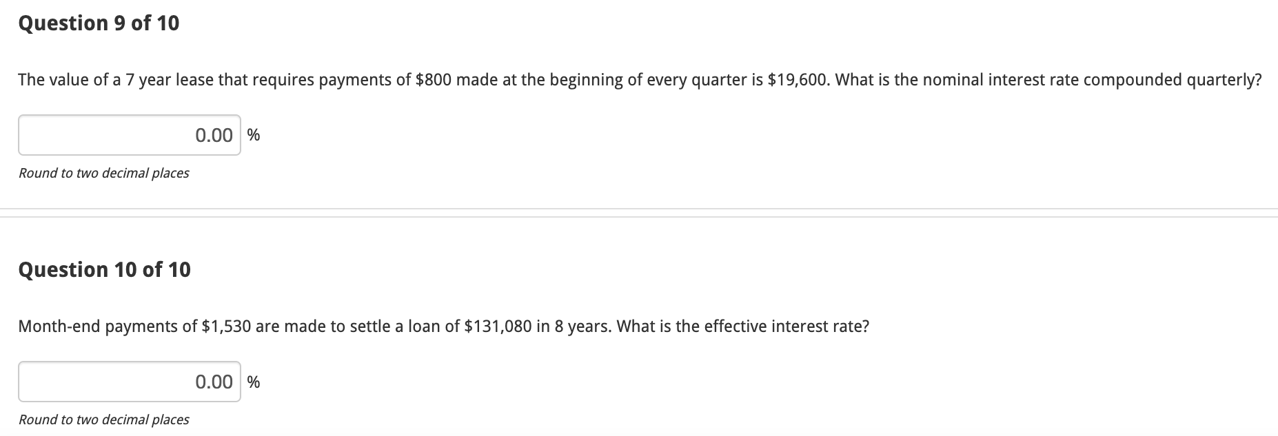 Solved The value of a 7 year lease that requires payments of | Chegg.com