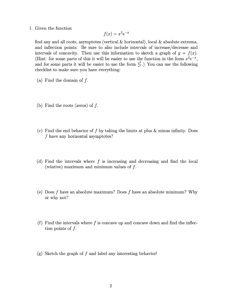 Solved Project \#3: Curve Sketching \& Optimization | Chegg.com
