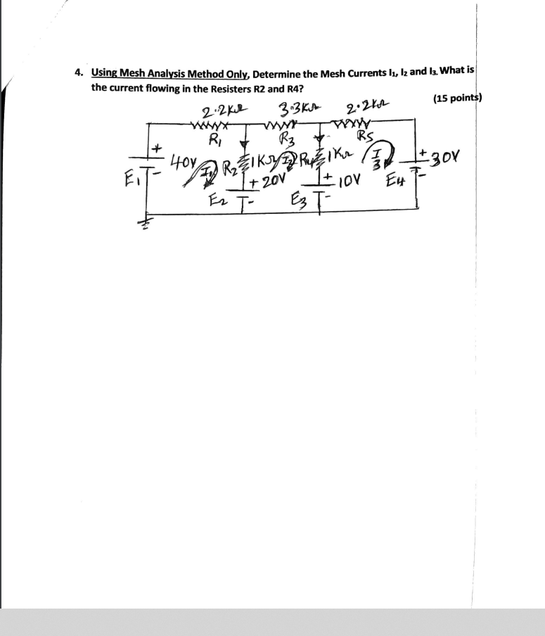 Solved 4. Using Mesh Analysis Method Only, Determine the | Chegg.com