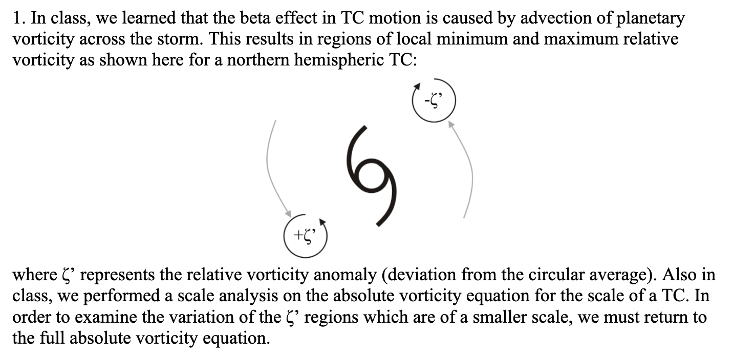 Solved 1. In class, we learned that the beta effect in TC | Chegg.com