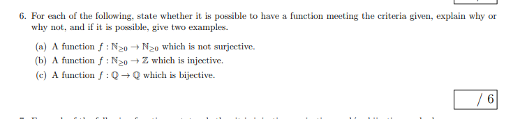 Solved 6. For each of the following, state whether it is | Chegg.com