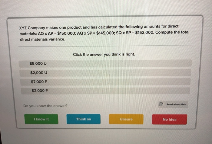 Solved XYZ Company makes one product and has calculated the | Chegg.com Solved XYZ Company makes one product and has calculated the | Chegg.com