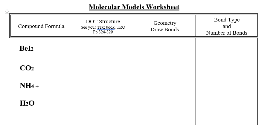 Solved What is the DOT structure, Geometry Draw Bonds, and | Chegg.com
