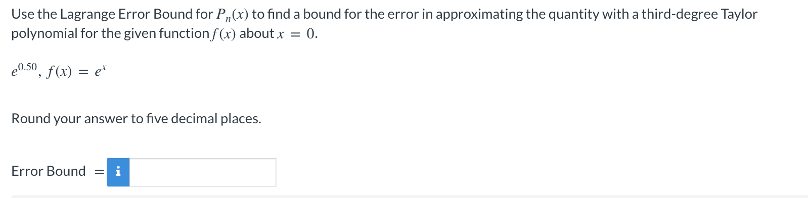 Solved Use the Lagrange Error Bound for Pn(x) to find a | Chegg.com