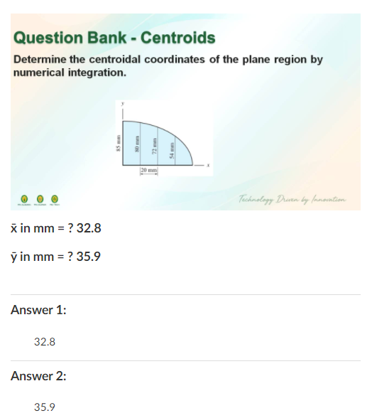 Solved Question Bank - Centroids Determine the centroidal | Chegg.com