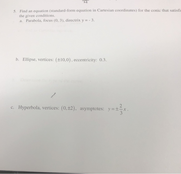 Solved Find an equation (standard-form equation in Cartesian | Chegg.com