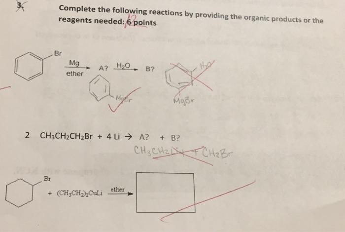 Solved Complete the following reactions by providing the | Chegg.com