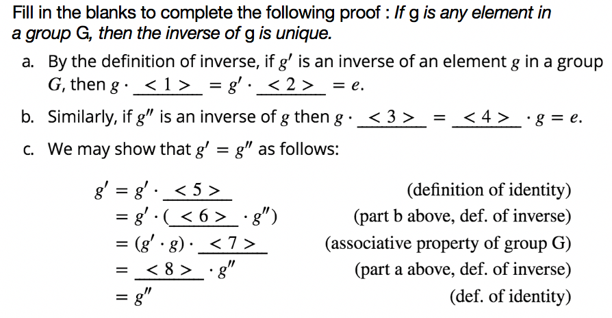 Solved Fill in the blanks to complete the following proof: | Chegg.com
