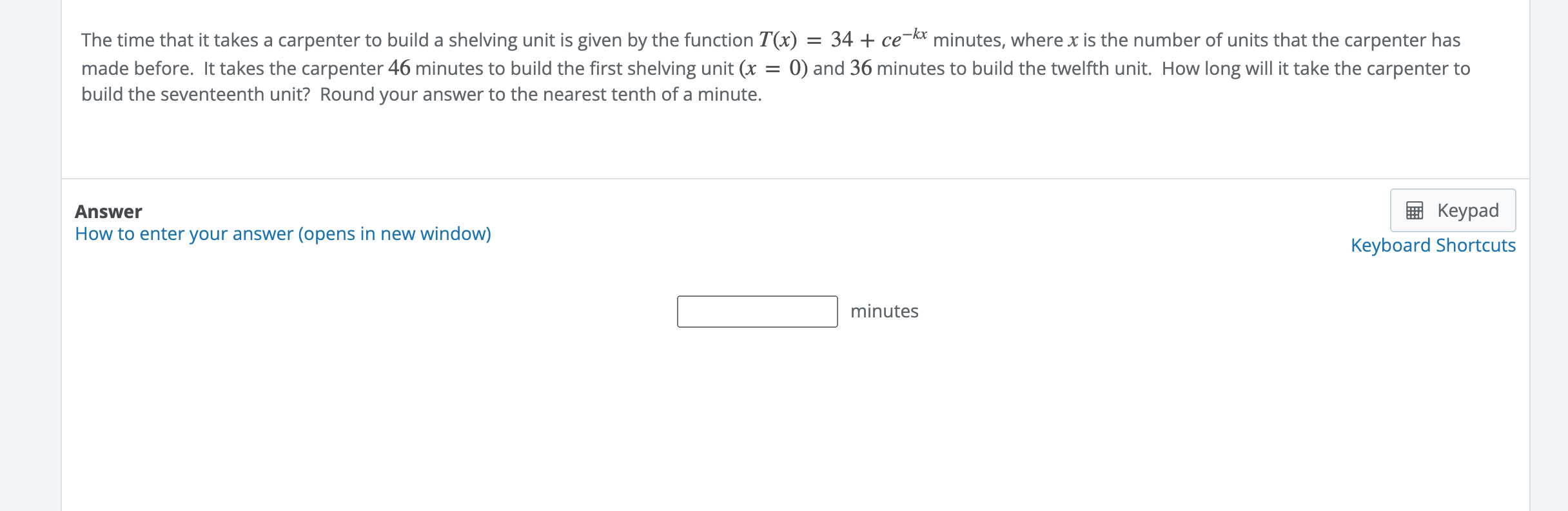 Solved The time that it takes a carpenter to build a | Chegg.com