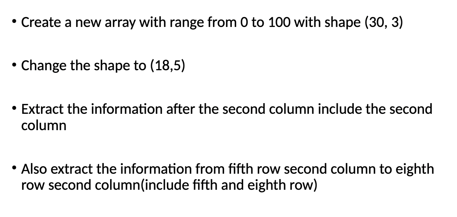 Solved - Create a new array with range from 0 to 100 with | Chegg.com