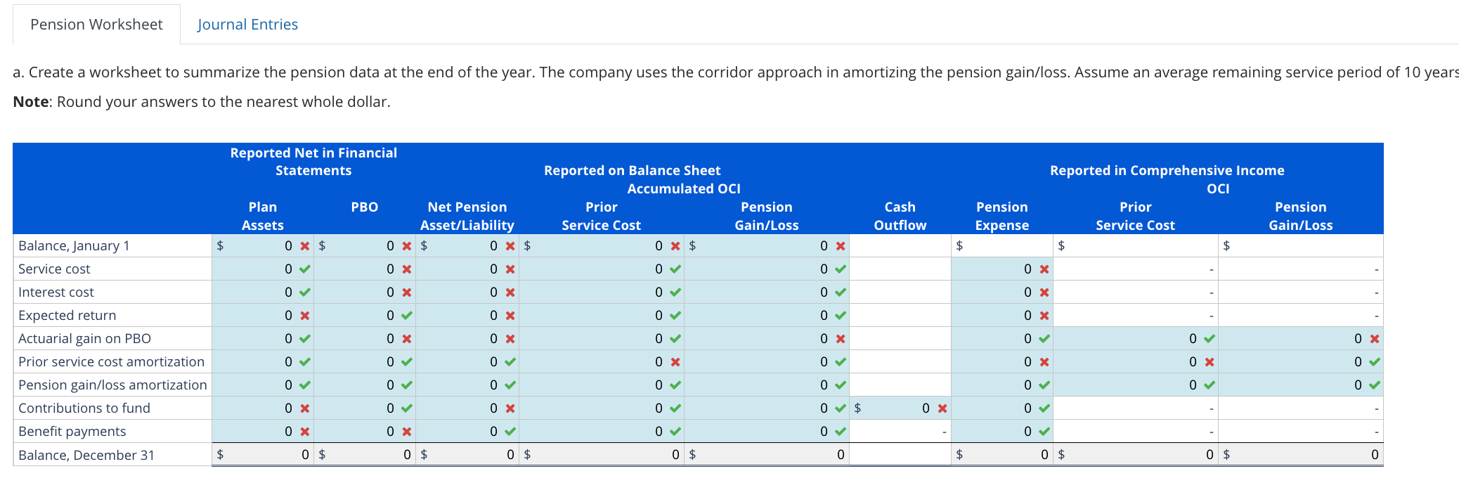 Solved Preparing Pension Entries and Pension Worksheet Rollo | Chegg.com