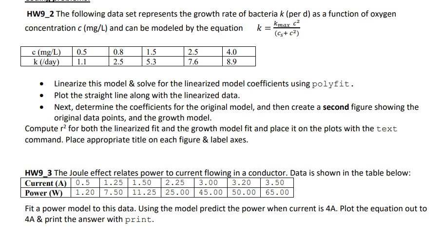 HW9_2 The following data set represents the growth | Chegg.com