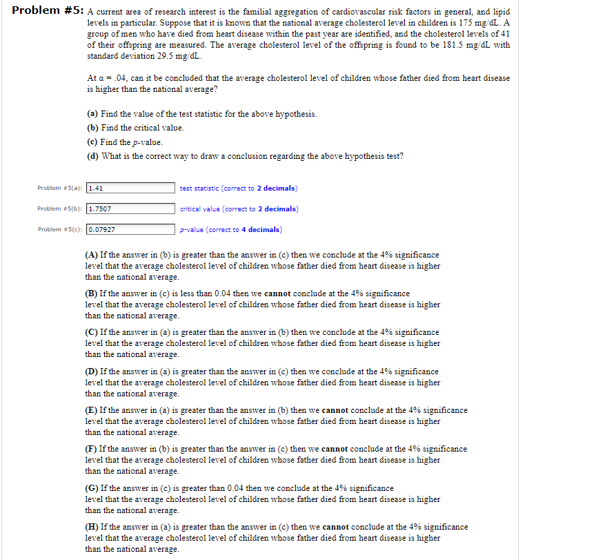 Solved At α=.04, can it be concluded that the average | Chegg.com