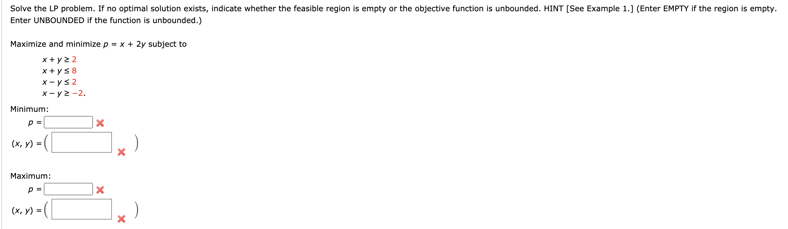 Solved Solve the LP problem. If no optimal solution exists, | Chegg.com