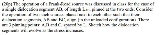 (20p) The operation of a Frank-Read source was | Chegg.com
