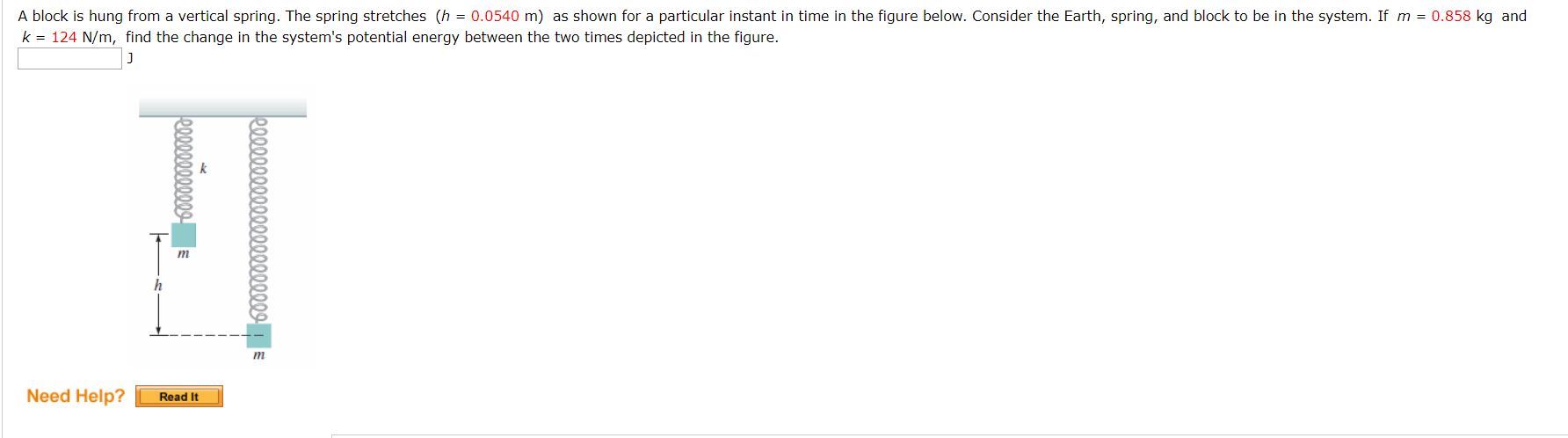 Solved A block is hung from a vertical spring. The spring | Chegg.com