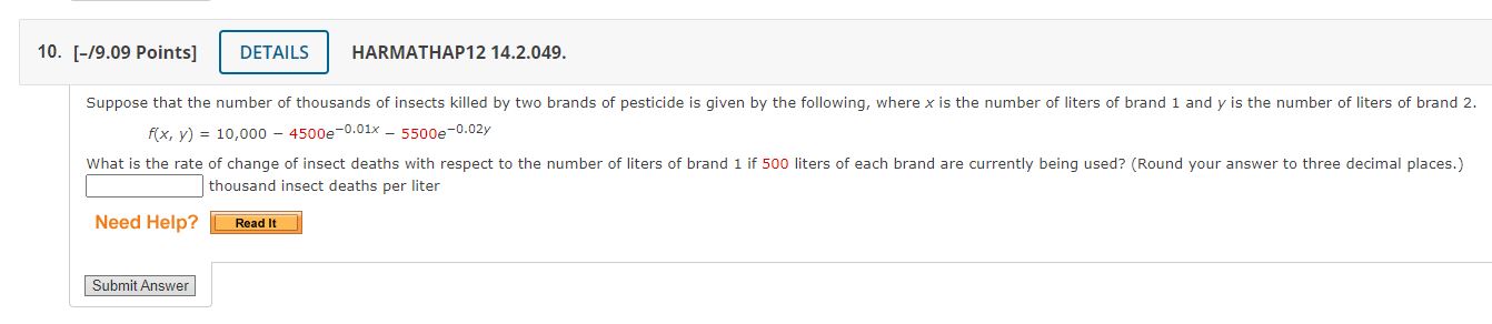 Solved [-/9.09 Points] HARMATHAP12 14.2.049. | Chegg.com