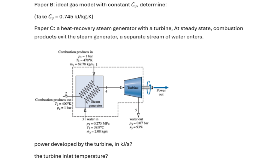 Solved Paper B ﻿: ideal gas model with constant | Chegg.com