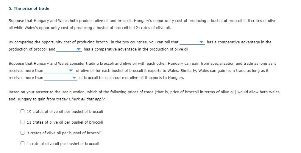 Solved 5. The price of trade Suppose that Hungary and Wales | Chegg.com
