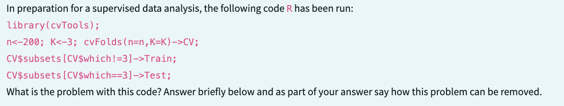 Solved In preparation for a supervised data analysis, the | Chegg.com