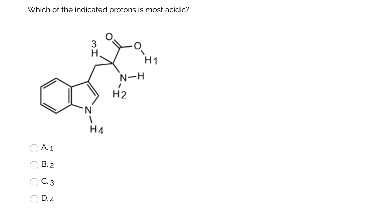 Solved Which of the indicated protons is most acidic? N-H H2 | Chegg.com