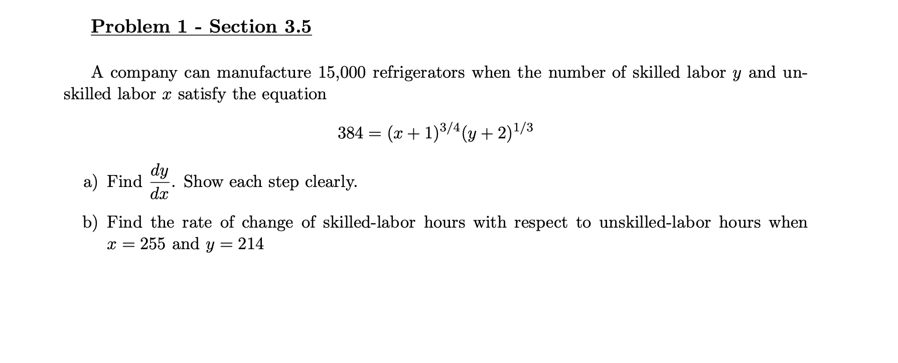 Solved Problem 1 Section 3.5 A company can manufacture | Chegg.com