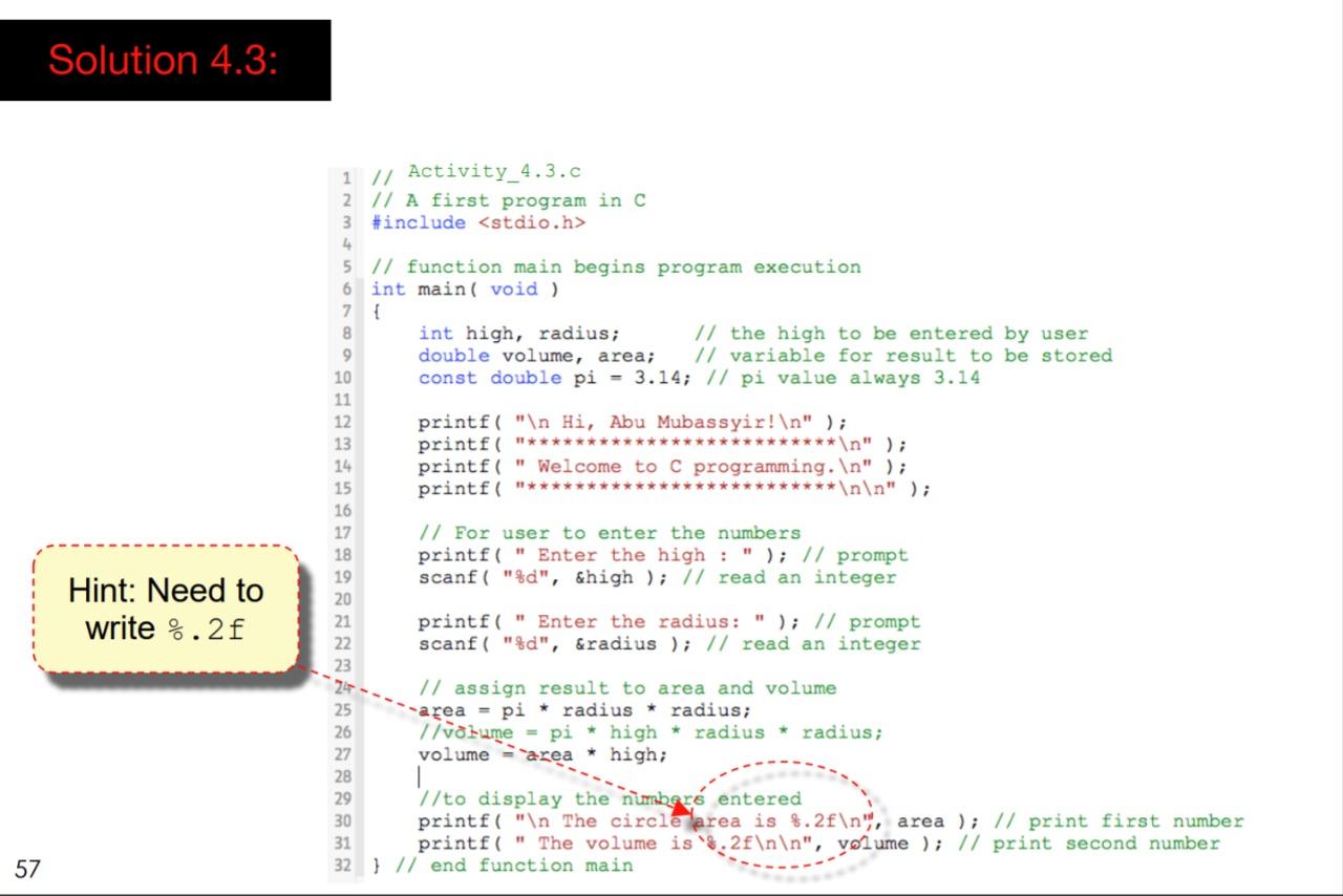 Solved Chapter 4.4 A Simple C Program Activity 4.4: Modify | Chegg.com