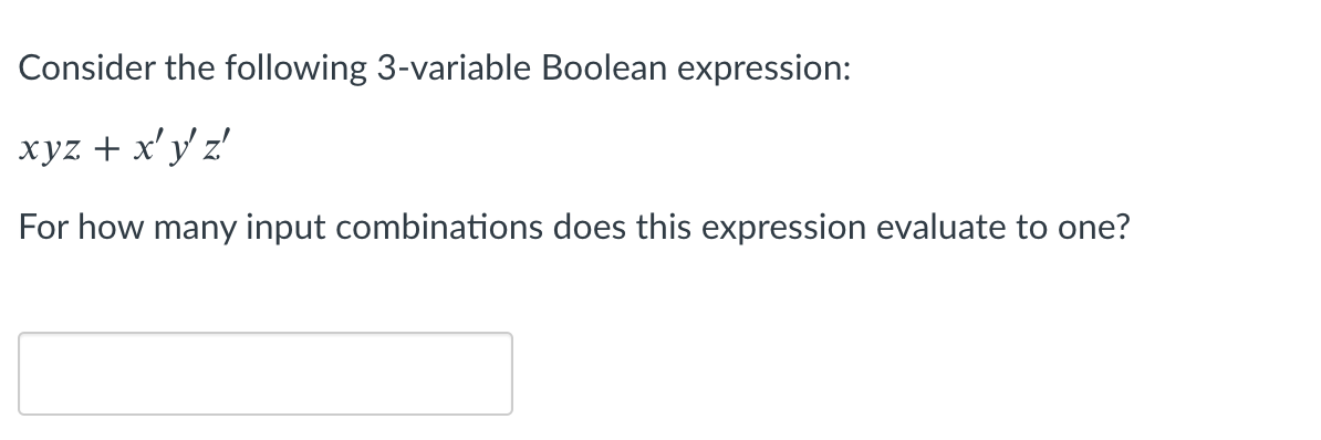 Solved Consider the following 3-variable Boolean expression: | Chegg.com